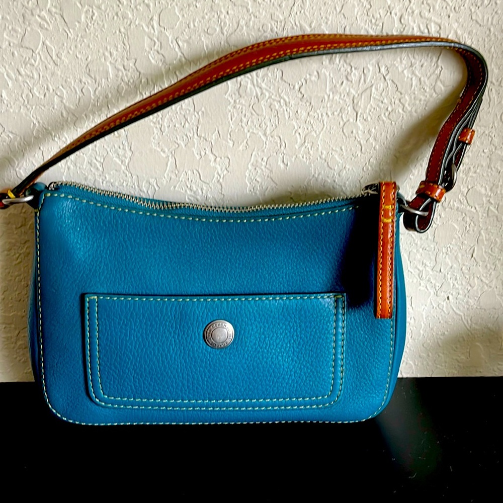 Coach Teal Pebbled Leather Chelsea Handbag F05s-8e96 - Gem